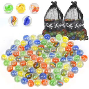 sallyfashion 240 pcs marbles bulk assorted colors glass marbles, cat eyes round marbles toy for kids marble games, diy and home decoration