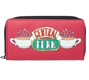 nbx friends central perk coffee shop red zipped purse