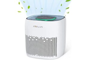 milin air purifier for home with uv light & true h13 hepa filter, 825 sq ft coverage odor eliminator, 99.97% remove, 3 fan speed, 8h timer, child lock