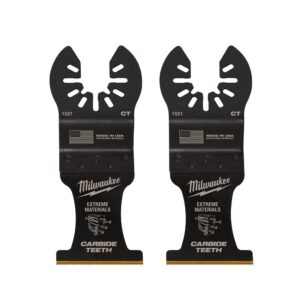 milwaukee 1-3/8 in. carbide universal fit extreme wood and metal cutting multi-tool oscillating blade (2-pack)