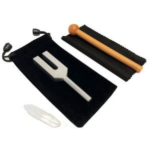 4096 hz tuning fork, crystal tuning fork for healing, medical-grade with wood hammer and soft storage bag