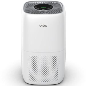 yiou true hepa filter air purifiers for home bedroom up to 547 ft²,smart air purifier with auto mode,24db quite filtration system cleaner odor eliminators for dust,pets,smoke,smokers,bright white