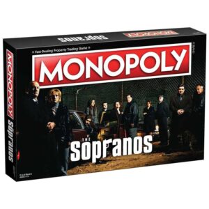 monopoly the sopranos | based on hbo crime drama the sopranos | featuring familiar locations, callouts, and references to the emmy award winning show | officially-licensed & collectible monopoly