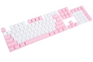 mechanical keycaps, geyes doubleshot pbt backlit keycaps with cherry mx switches and clones oem profile 104 keys pbt keycaps for 104/87/61 mechanical keyboard pc gaming keyboard,white blue keycaps