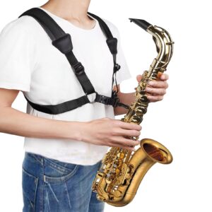 xinlinke saxophone harness sax strap no stress on neck soft shoulder padded for alto tenor baritone clarinet,large size