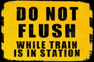 do not flush while train is in station metal sign vintage poster creative home wall decor garden bar cafe club 8" x 12"