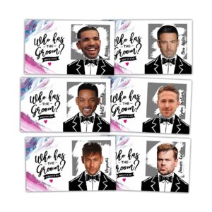 nopoben bridal shower games - who has the groom scratch off celebrity cards, bachelorette party games supplies – 36 cards(xl02-bishua) white, 16 plus