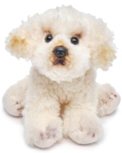 bearington white dog stuffed animal 6.5 in - puppy stuffed animals - plush dog toys for kids poodle labradoodle plushies that look real