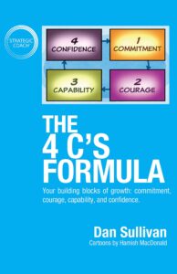 the 4 c's formula: your building blocks of growth: commitment, courage, capability, and confidence.