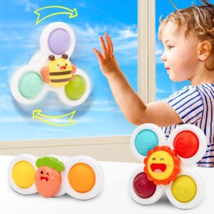 unih spinning top sensory toys for toddlers age 1-3, infant baby toys 12-18 months suction cup spinner toy, learning toys for 1 2 year old boy gifts, christmas birthday gifts for 1 2 year old girl