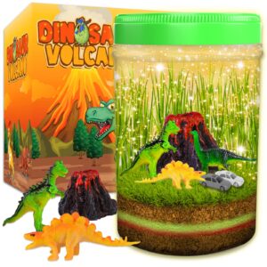 motiveplay light up dinosaur terrarium kit for kids - kids toys, best kids birthday gift with dinosaur toys, arts & crafts, night light growing garden for age 3, 4, 5, 6, 7, 8-12 year old