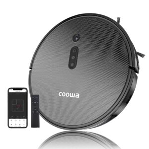 coowa robot vacuum robov101, alexa connected robot vacuum cleaner with visual navigation&smart mapping, self-charging robotic vacuums 2000pa suction, boost intellect perfect for carpet, pet hair.