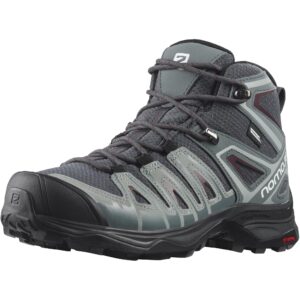 salomon women's x ultra pioneer mid climasalomon™ waterproof hiking boots for women, ebony / stormy weather / wine tasting, 5