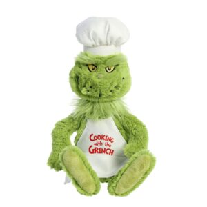 aurora® whimsical dr. seuss™ chef grinch stuffed animal - magical storytelling - officially licensed - green 14 inches