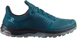 salomon outbound prism gore-tex hiking shoes for men climbing, legion blue/mallard blue/monument, 10.5