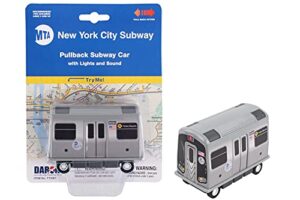 daron mta subway pullback toy w/ light & sound tt3501 grey