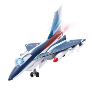 taktik metal airplane model kit blue stealth bombers and fighter planes pull back aircraft real jet sound plane models toys for boys, girls and adults