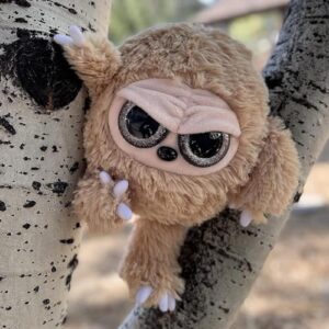 grumpy baby sloth - adorable super soft plush stuffed animal toy doll (glitter eyes) - large 8 inch - unique gift for kids and adults