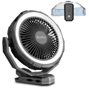 10000mah misting fan portable with detachable water tank 400ml, 8 inch powerful cool mist clip fan, battery operated rechargeable fan, 2 mister modes, sleep timer, led lights, for golf cart, outdoors