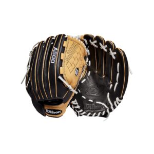 wilson 2022 a500 siren 12.5" fastpitch outfield glove - right hand throw, black/blonde/yellow