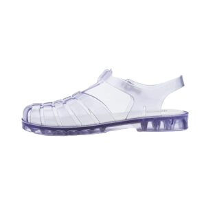 melissa possession jelly sandal for women - the iconic 90s original jelly shoe, fisherman’s sandal with adjustable strap and side buckle, clear, 8