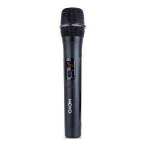 movo wmx-7-th vhf portable handheld microphone transmitter for the wmx-7 wireless microphone system - 12-channel wireless mic best wireless microphones for weddings, interviews, presentations