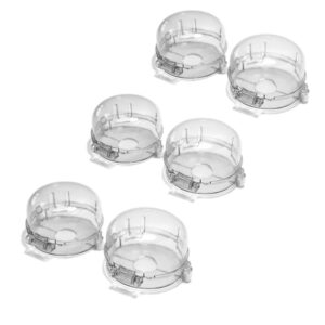 stove knob covers for child safety by kiddigard - small to medium sized clear kitchen stove knob covers for child & baby safety – value for money with step-by-step instruction guide, 6 count