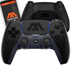 moddedzone smart extreme modded controller, bluetooth, playstation 5, 6 in 1 interchangeable thumbsticks, tactical buttons, non-slip grip, 1 year warranty