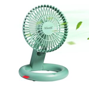 alioth portable desk fan, personal fan,foldable and rechargeable, 3 speeds super quiet battery operated fan for office, home, outdoor (white)