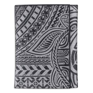 hawaiian turtle tattoo trifold wallet, genuine leather, "ohana" tattoo art by samson harp (black) from nakoa