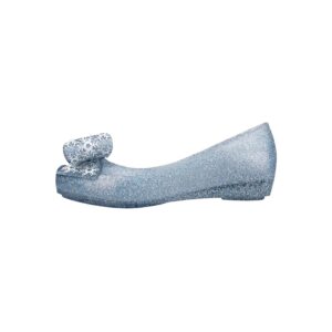 melissa - unisex-child ultragirl + frozen inf flats, size: 4 m us big kid, color: pearl blue glitter