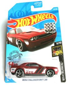 hotwheels dodge challenger drift car - nightburnerz 6/10 [2019 factory sealed] red