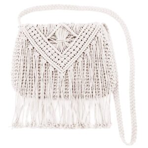 digogo womens cotton crochet fringe crossbody shoulder bag bohemian summer beach purse handwoven straw bag