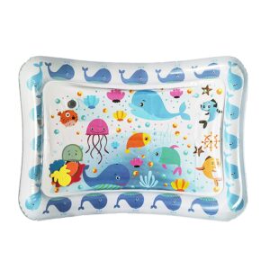 tummy time water mat infant toy indoor floor inflatable water mat, newborn boys and girls of 3 6 9 12 months of fun activity center toys