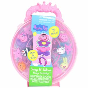 tara toys peppa pig snap n' wear activity rings set, diy jewellery kit for kids, 3+ years