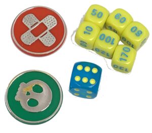 pokemon compatible - inteleon battle deck exclusive - dice damage counter poison & burn marker -