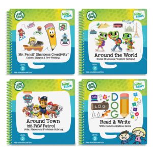 leapfrog leapstart pre-k 4-pack, for 3-6 yrs includes mr. pencil sharpens creativity, read and write, around the world, around town with paw patrol