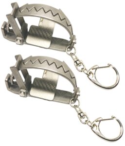 trappy - the original mini bear trap keychain that works - silver,1 pack