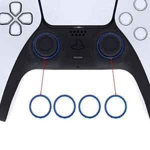 yaner glossy replacement accessories accent rings for dualsense 5 ps5 controller - controller not included(blue）