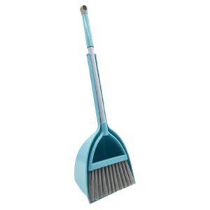 bsmstone kids broom and dustpan set-mini dustpan and broom for children housekeeping pretend play cleaning tools set (blue)