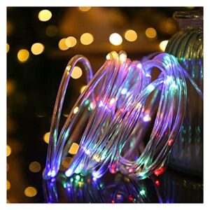 hjhsh outdoor solar string lights, decorative lighting warm white with 8 modes festival lighting waterproof multi-coloured for patio home garden christmas parties (length : 22m, light : warm light)