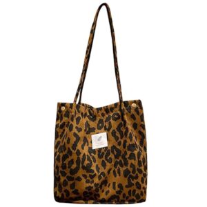 aiotio women handbag shoulder bag women handbag large fabric bag shopping bag（leopard）