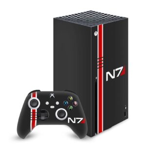 head case designs officially licensed ea bioware mass effect n7 logo legendary graphics vinyl sticker gaming skin decal cover compatible with xbox series x console and controller bundle