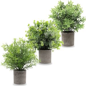 3 pack mini potted fake plants