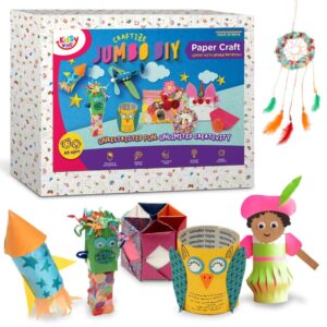 kidsywinsy 500pcs art craft activity kit for kids, includes glue, stickers, multicolor sheets, cut craft create craft activity supplies, christmas birthday gift for age 4-12 yrs