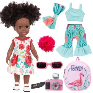 14.5 inch black dolls and black baby doll clothes accessories