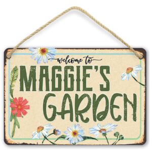 welcome to my garden sign personalized vintage distressed decor