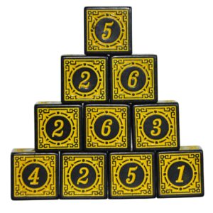 smartdealspro 10-pack d6 six sides 16mm dice die for dnd mtg prg wow table game math teaching (yellow letter)