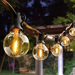 outdoor string lights,50ft with 48 dimmable g40 led shatterproof bulbs ul approval waterproof globe string lights 1w 2700k outdoor lighting for backyard porch cafe party wedding garden