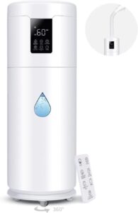 tower humidifiers large room bedroom 1000 sq ft,honovos 17l 4.49gal ultrasonic cool mist topfill humidifier with 360°nozzle 4 speeds humidistat essential oil tray for plant home school office